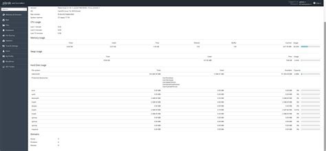 system overview plesk hostico