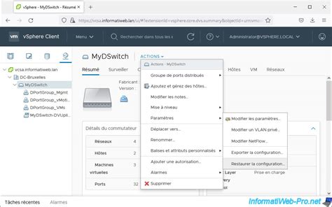 export restore or import vds switch configuration on vmware vsphere 6