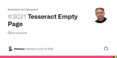 Tesseract Empty Page · Issue 3021 · Tesseract Ocrtesseract · Github