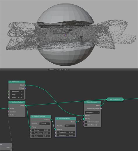 Modifiers Create A Sphere Mesh Subtracted Of A Load Of Points Using