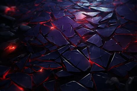 A Close Up Of A Bunch Of Broken Glass With Red Lights Generativ Ai