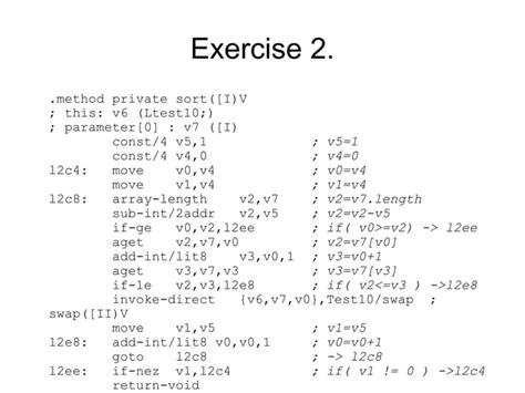 Understanding The Dalvik Bytecode With The Dedexer Tool Ppt