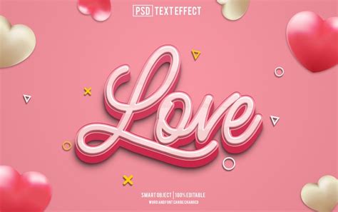 Premium Psd Love Text Effect Font Editable Typography 3d Text
