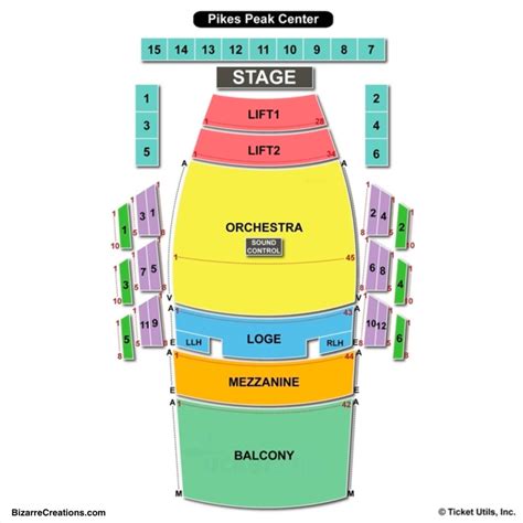 Seating Chart Pikes Peak Center Center Seating Chart