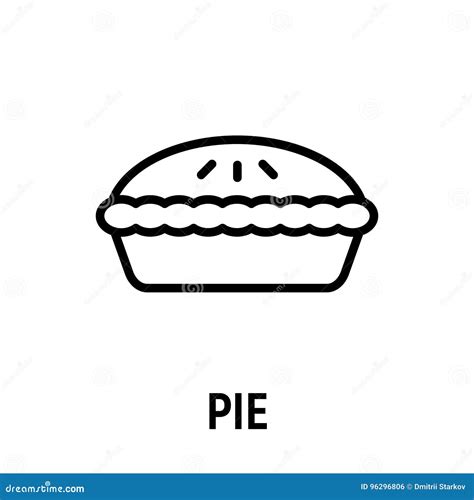 Thin Line Pie Icon Stock Vector Illustration Of Food 96296806