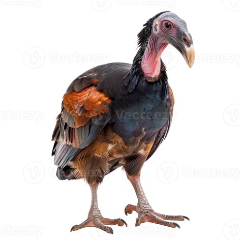 Megapode Bird Front View Full Body Isolate On Transparency Background
