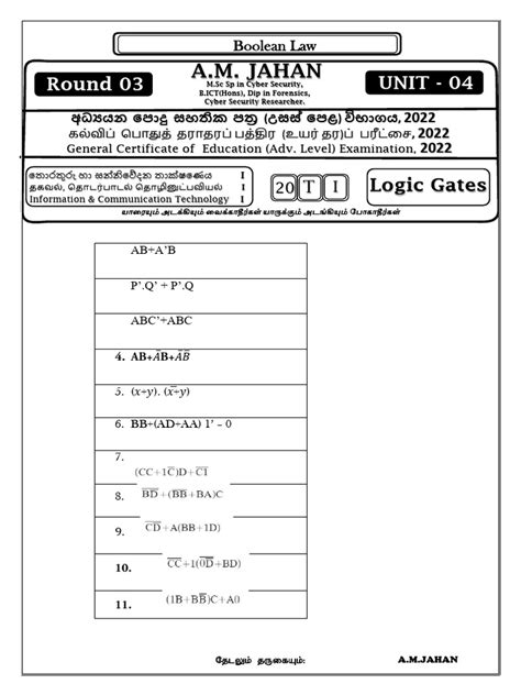 boolean law pdf