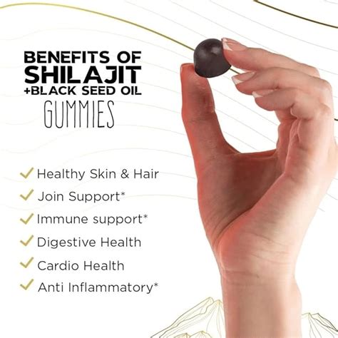 Hot Selling Pure Shilajit Supplement Gummies With Black Seed Oilhigh
