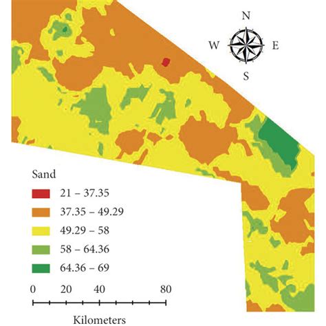 Spatial Variability Maps Of Soil Properties A Sand B Silt