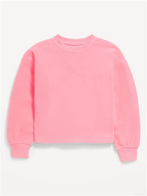 Long Sleeve Microfleece Crew Neck Sweatshirt For Girls Old Navy