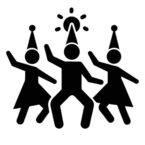 Party Celebration With Cheerful People Celebrating Together Icon