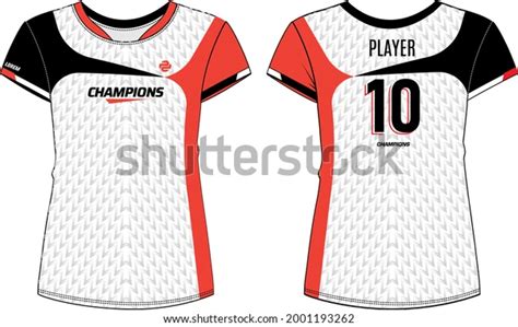 Women Sports Jersey Round Neck T Shirt Stock Vector Royalty Free