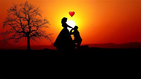 Romantic Couple Sunset Silhouette Wallpapers Wallpaper Cave