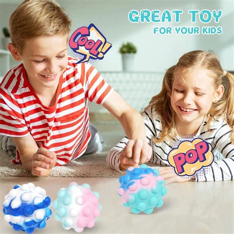 Buy Pcs Pop It Ball Fidget Toys D Squeeze Push Bubble Pop Its Fidget Ball Toy Popper