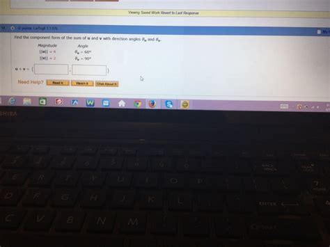 solved find the component form of the sum of u and v with