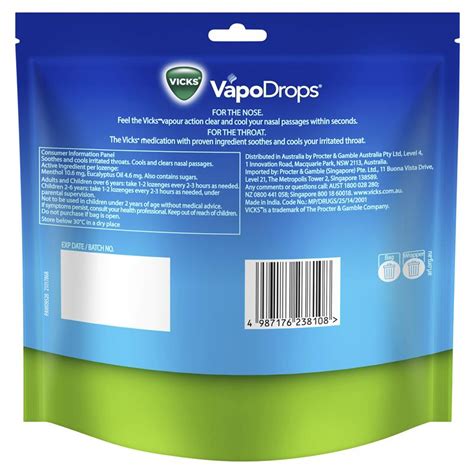Buy Vicks Vapodrops Original Menthol 70 Lozenges Online At Chemist