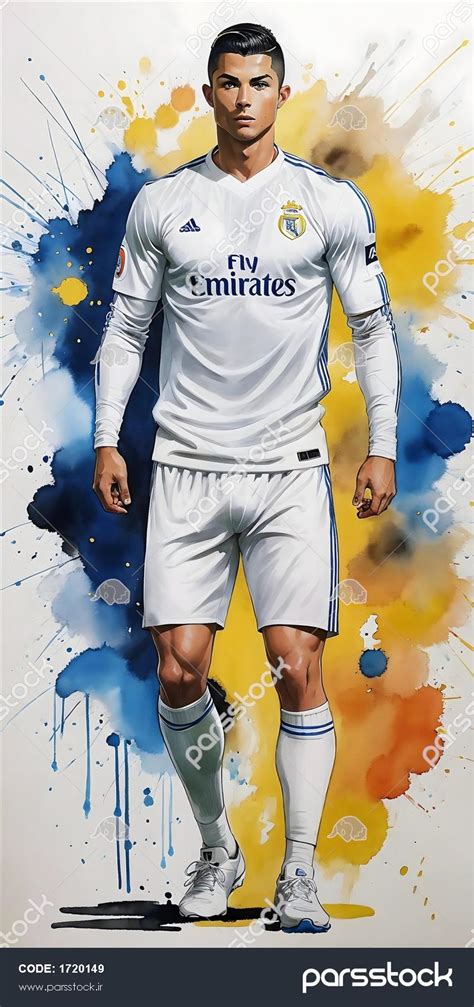 پوستر دیواری با تصویر کریستیانو رونالدو و توپ فوتبال 1720149