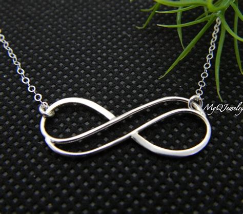 Silver Double Infinity Necklace Bridesmaid Necklace Eternity Necklace