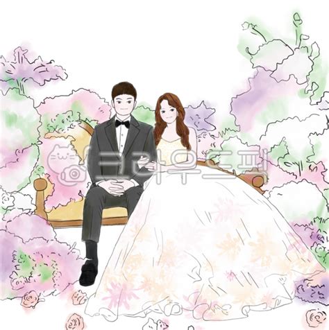 웨딩 결혼 신혼부부 웨딩촬영 웨딩그림 사진이미지일러스트캘리그라피 Congbly작가