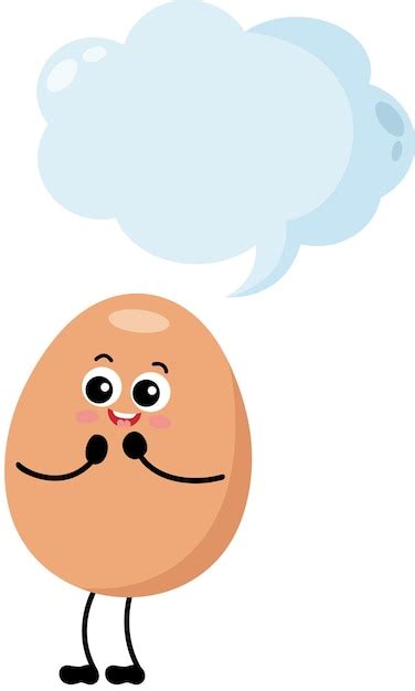 Premium Vector Funny Egg Mascot With Empty Speech Bubble