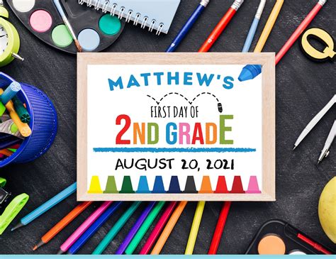 Editable First Day Of 2nd Grade Second Grade Sign 1st Day Of 2nd Grade Sign Personalized