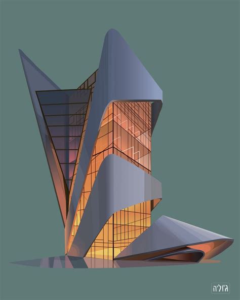Architecture Drawing A Concept Art Of A Building With Multiple Levels