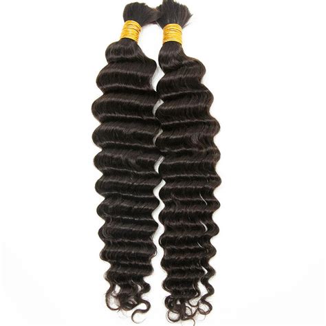 2 Color Bulk Human Hair For Braiding Deep Wave Eayonhair