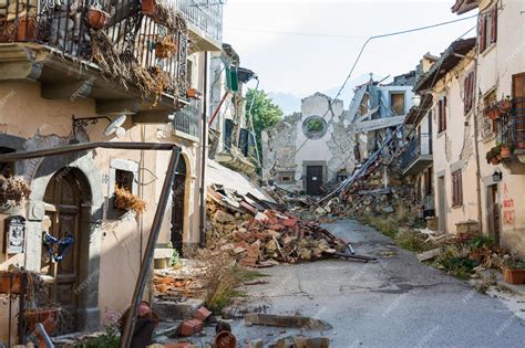 Ciudad Destruida Por Un Terremoto Foto Premium
