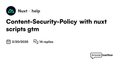 Content Security Policy With Nuxt Scripts Gtm Nuxt