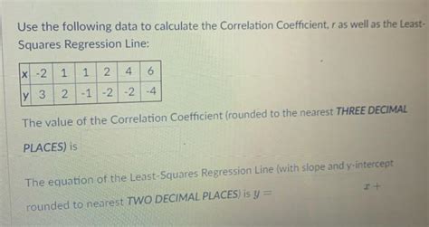 Solved Use The Following Data To Calculate The Correlation Chegg