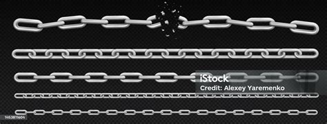Set Of Silver Chain Stock Illustration Download Image Now Chain