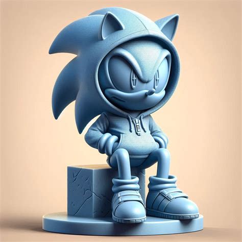 🦔 Sonic The Hedgehog In Urban Outfit Tabletop Character Decorative・ Stl File For 3d Printing・cults