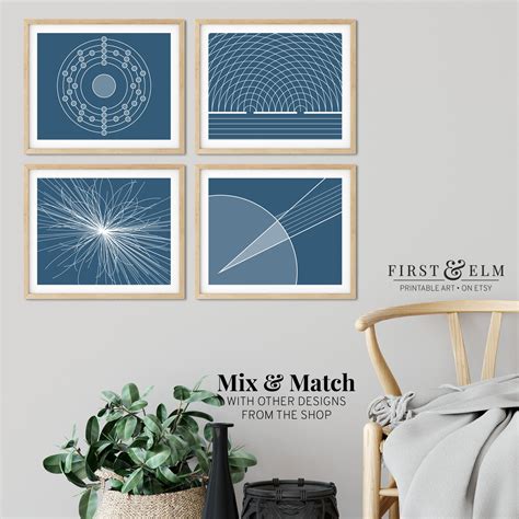 Particle Collision Physics Illustration Abstract Science Etsy