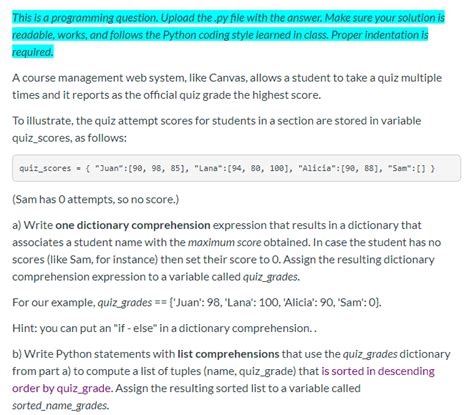 Solved This Is A Programming Question Upload The Py File Chegg