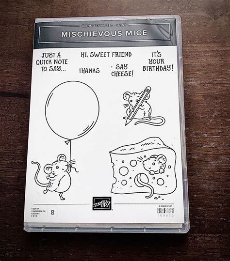 Stampin Up Mischievous Mice Cling Rubber Set Of 8 Host New