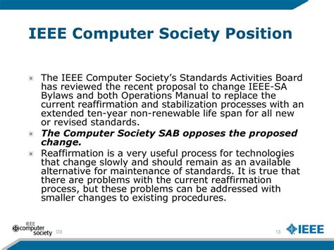 Ieee Computer Societys Position On Reaffirmation Proposal Ppt Download
