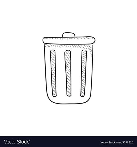 Delete Button Sketch Icon Royalty Free Vector Image