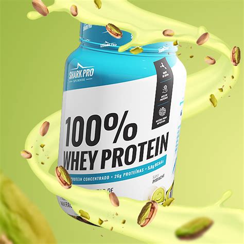 100 Whey Protein Pistache 26g De Proteína Por Porção Shark Pro