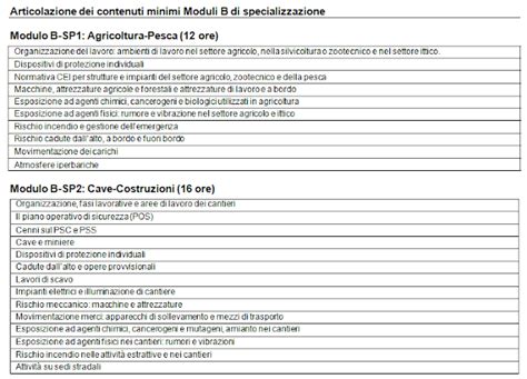 MODULO B CONTENUTI MINIMI PER RSPP E ASPP