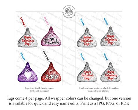 Printable Hershey Kiss Tag Printable Word Searches