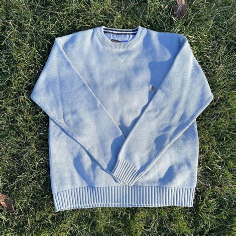 Grey Tommy Hilfiger Sweater ️ 🌱 Tagged Size M More Depop