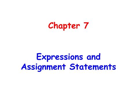 Ppt Arithmetic Expressions And Assignment Statements Powerpoint