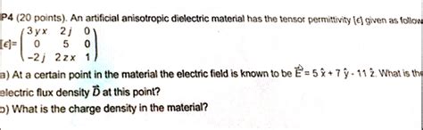 Solved An Artificial Anisotropic Dielectric Material Has The