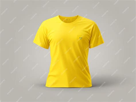 Representación 3d Con Maqueta Frontal De Plantilla De Camiseta Amarilla