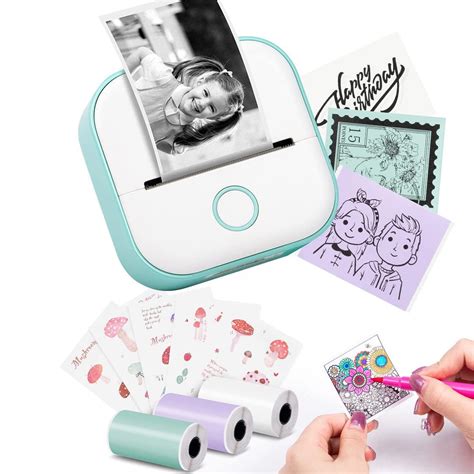 Grofry Mini Mobile Printer Mini Pocket Printer Fast Wireless Portable