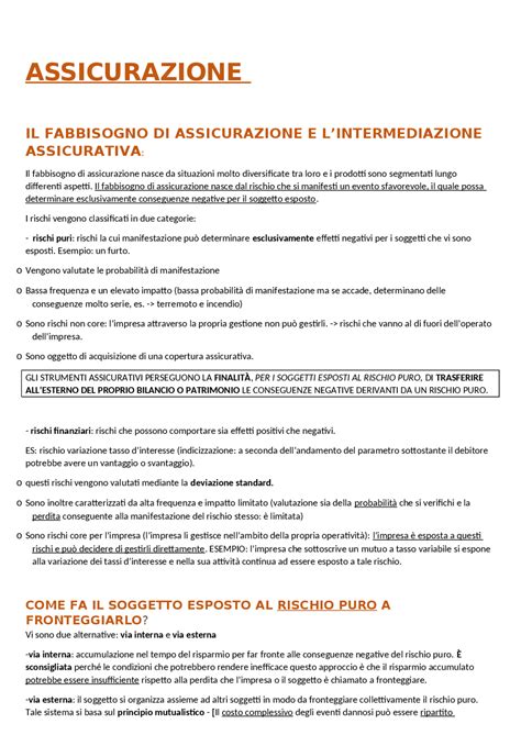 Esfa Parte Assicurativa Docsity