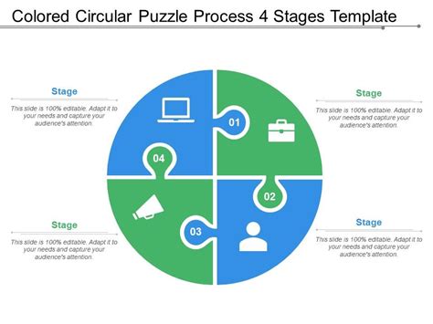 Coloured Circular Puzzle Process Stages Template PowerPoint Templates Backgrounds Template