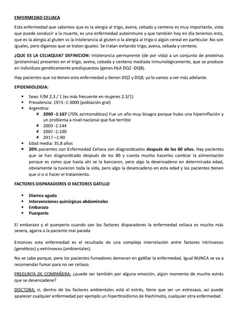 Enfermedad Celiaca Celiaquia ENFERMEDAD CELIACA Esta Enfermedad Que Sabemos Que Es La