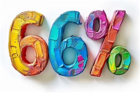 A Photo Text Of Word 66 Written With Brightly Colored Letters Isolated