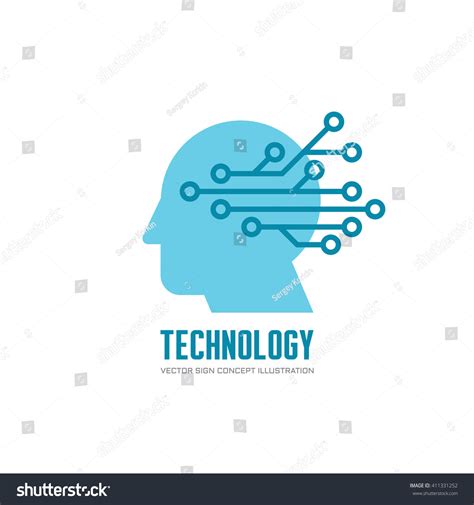Technology Human Head Electronic Network Vector Stock Vector Royalty